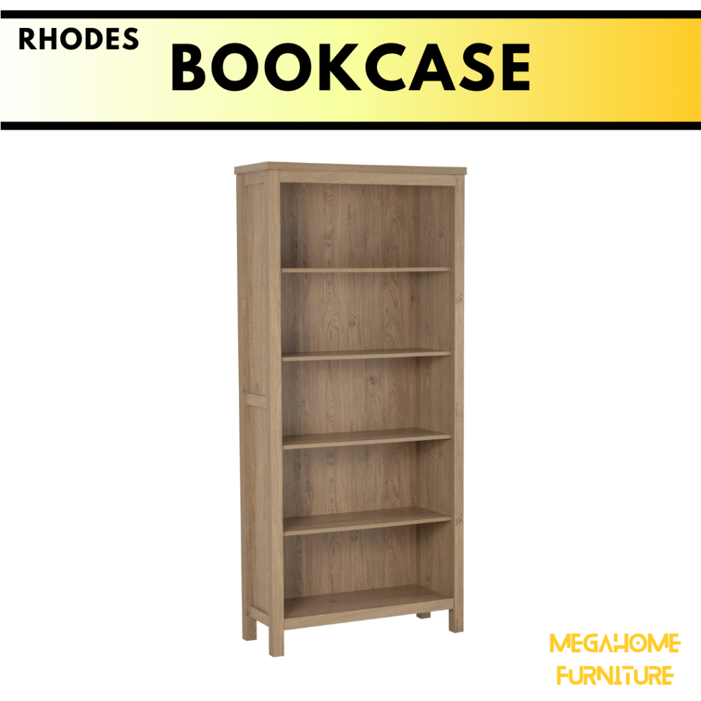 RHODES Bookcase / Bookcase No Doors / Bookcase With Wood Leg / 5 Tiers ...