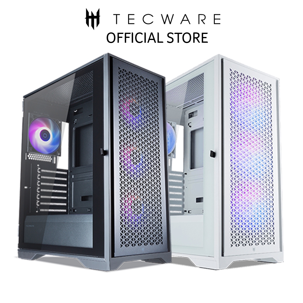 TECWARE NEO TG ARGB ATX CASE - BLACK / WHITE | Shopee Malaysia