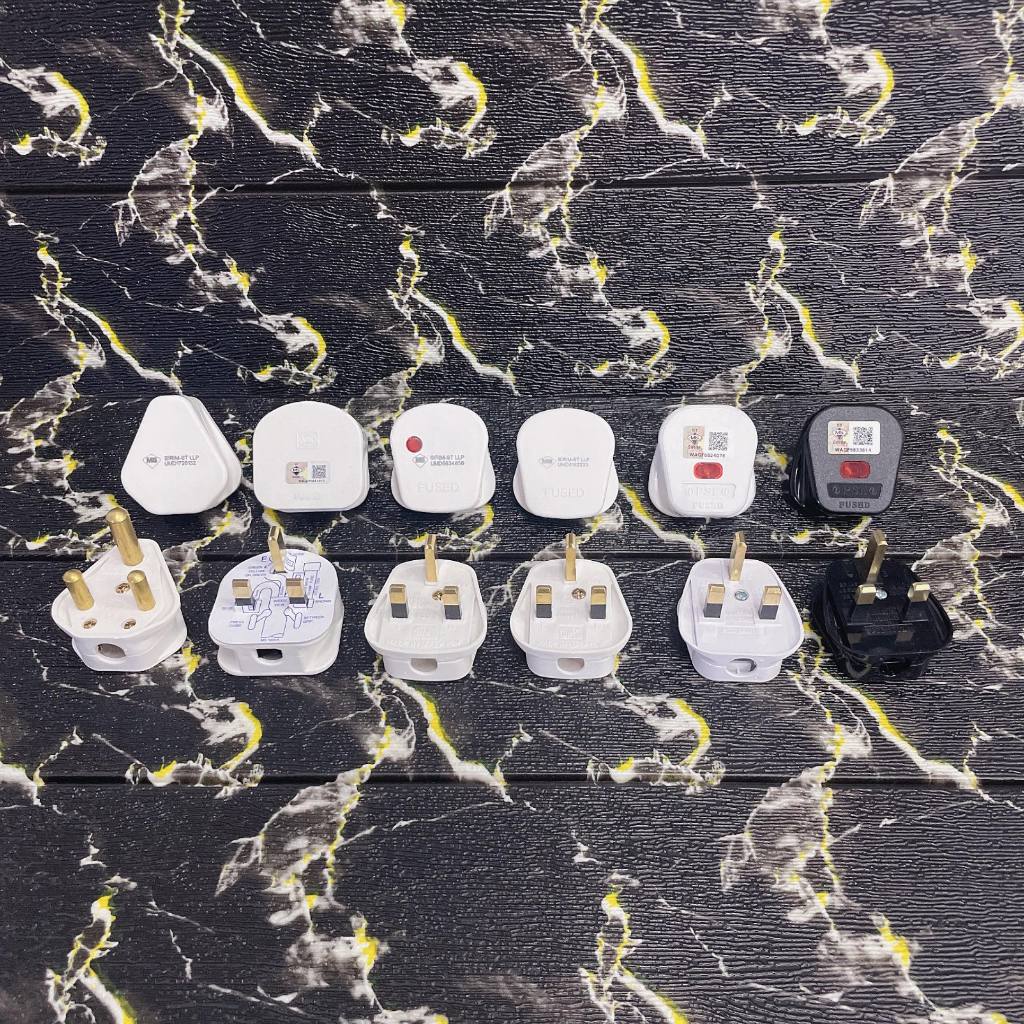 2pcs 13a 15a plug top 3pin sirim MK brands UMS round / rectangle palam ...