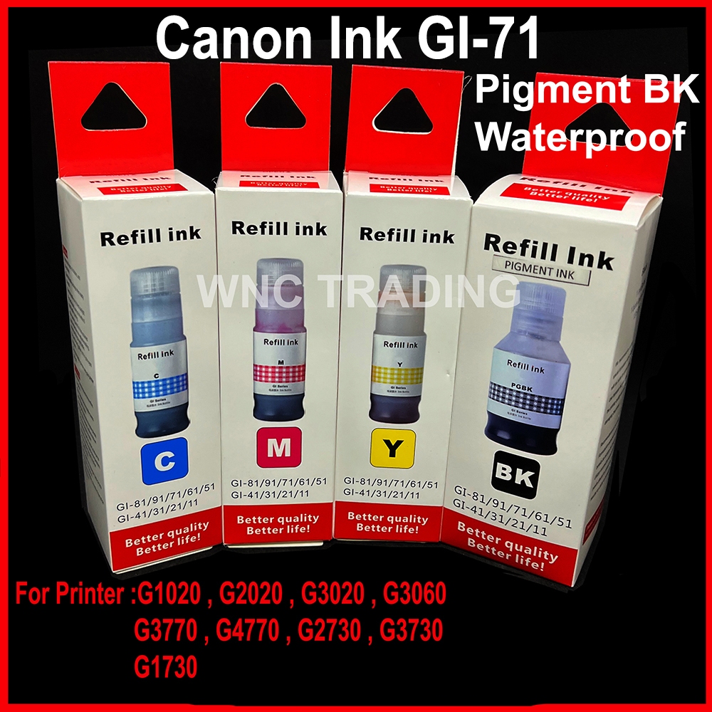Canon Ink Gi- 71/ gi71 Pigment ink Bottles for Printer Pixma g2020 ...