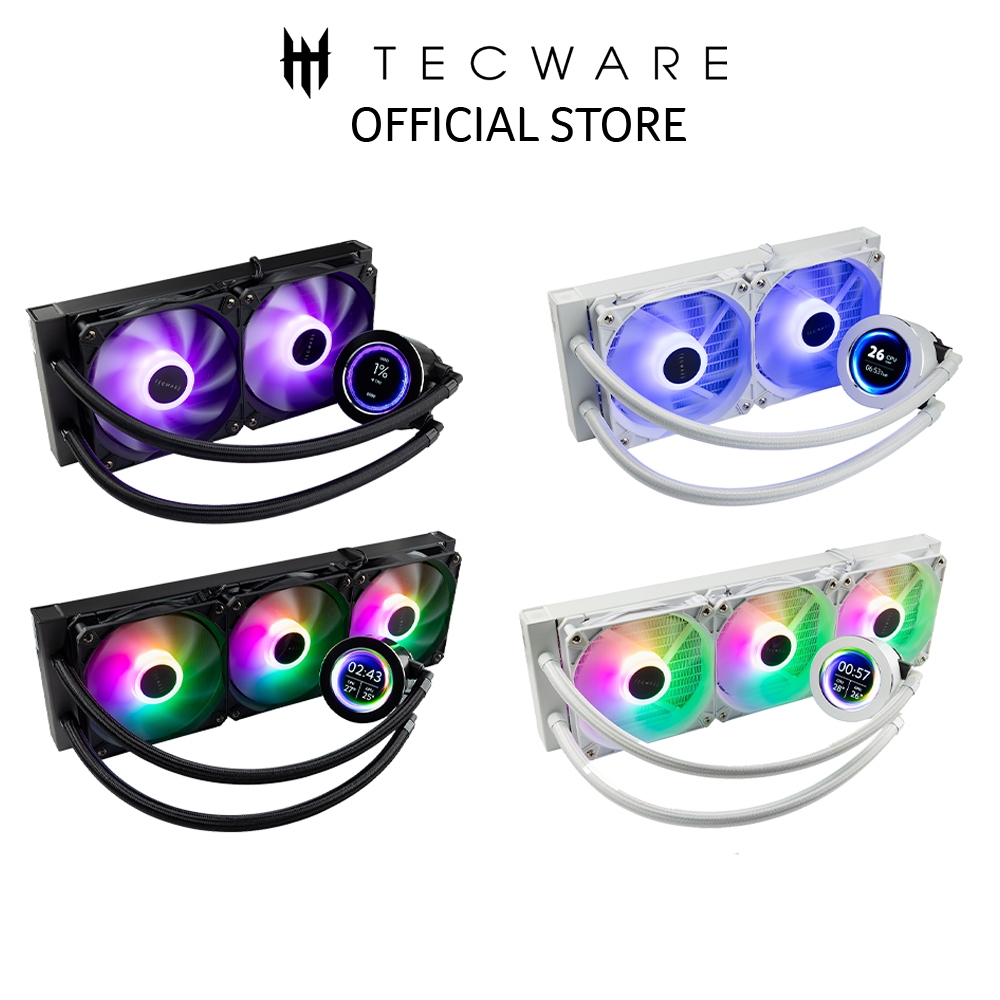 TECWARE ECLIPSE 240 / 360 LCD SCREEN LIQUID COOLER - BLACK / WHITE ...