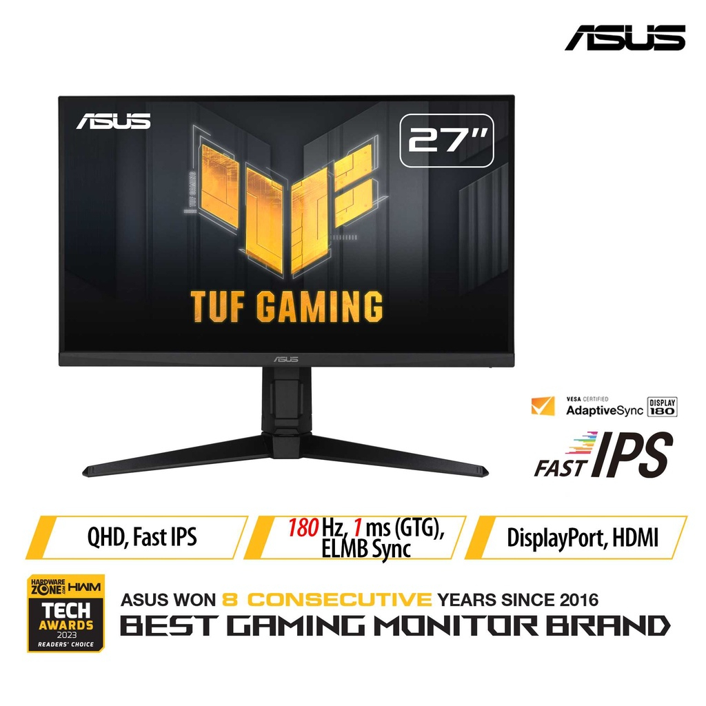 ASUS TUF GAMING VG27AQL3A Gaming Monitor – 27-inch, QHD(2560x1440 ...