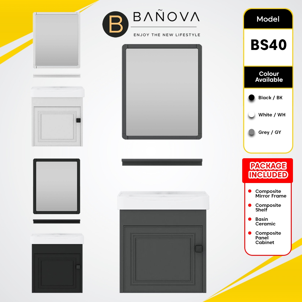 BANOVA Bathroom Cabinet Basin Set Ceramic Sink with Mirror Basin ...