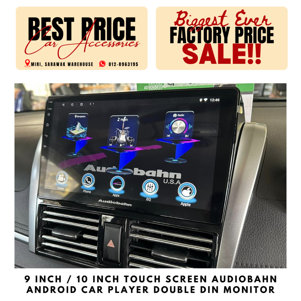 9 inch / 10 inch Touch Screen Audiobahn Android Car Player Double Din ...