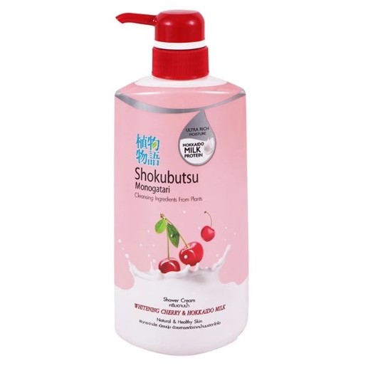 SHOKUBUTSU MONOGATARI SHOWER CREAM Whitening Cherry & Hokkaido Milk Size 500 ml | Shopee Malaysia