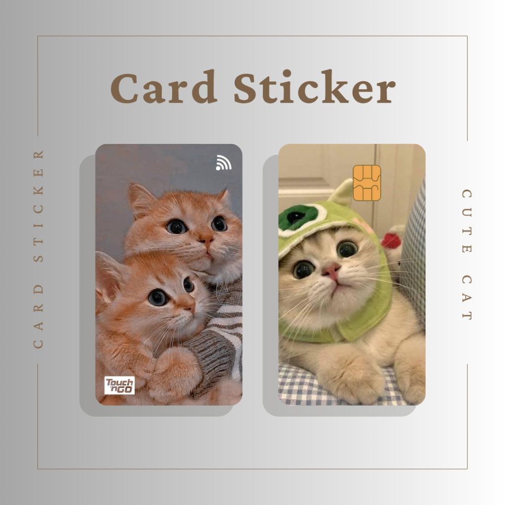CUTE CAT CARD STICKER - TNG CARD / NFC CARD / ATM CARD / ACCESS CARD ...