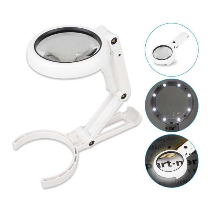 💥READY STOCK💥8LED Dual-circuit Desktop Hand-held Folding Magnifier ...