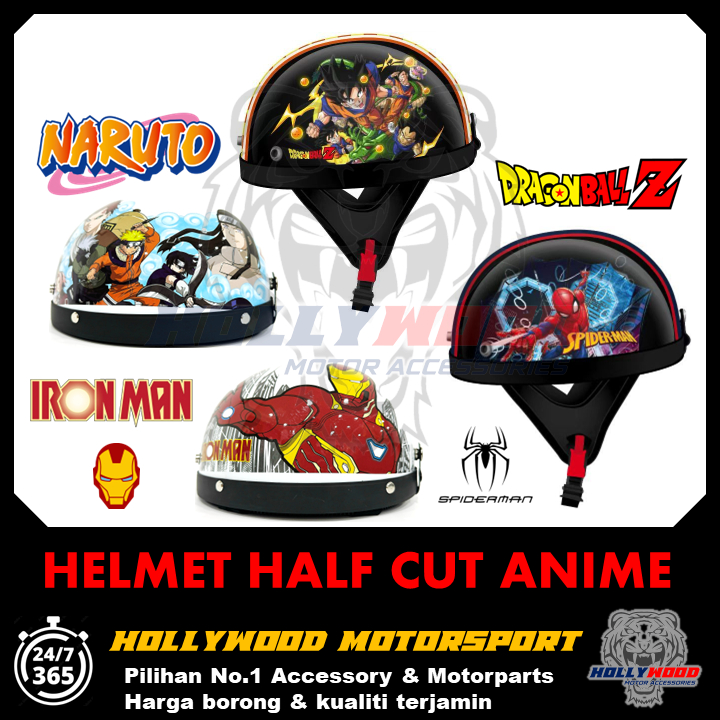 HELMET STENG HALF CUT HELMET JAPAN ANIME COMIC MARVEL TOPI KELEDAR ...