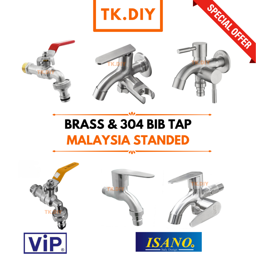 (1/2) SUS304 Stainless Steel Double Tap, Bibcock HEAVY DUTY BRASS ...
