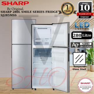 SHARP 280L || 320L SMILE SERIES 2 DOOR REFRIGERATOR SJ285MSS ...