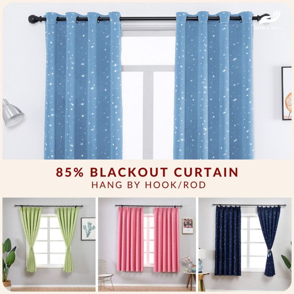 100x130cm / 100x250cm DORAMILL Langsir Modern Drape Curtain STEORRA ...
