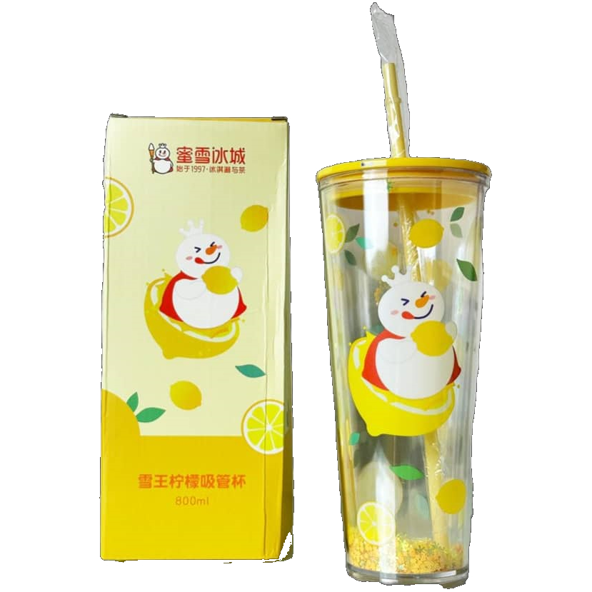 Mixue Snow King Lemon Straw Cup Tumbler Bottle Cup 800ml | Shopee Malaysia