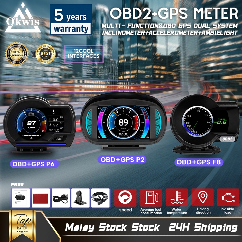 🔥🇲🇾NEW 🔥Okwis OBD2 Meter Gauge Meter OBD Meter + Car GPS Alarm Speed ...