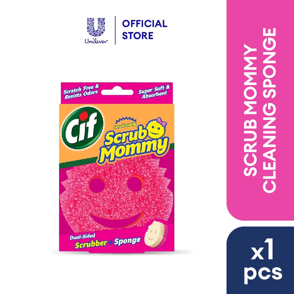 Cif Scrub Mommy Kitchen Sponge - Original Pink -Household Multipurpose ...