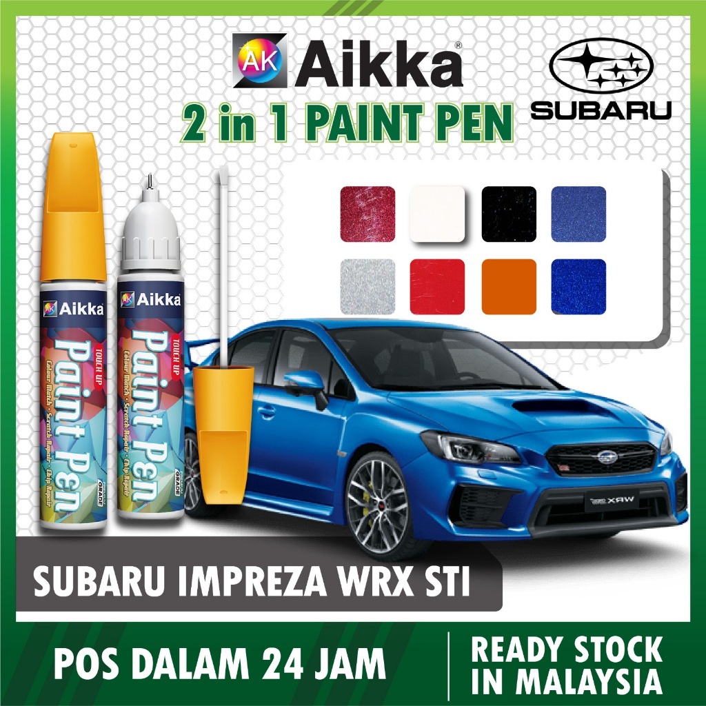 [ SUBARU IMPREZA WRX STI ] Aikka Paint Pen Touch Up Paint Pen 2 in 1 ...