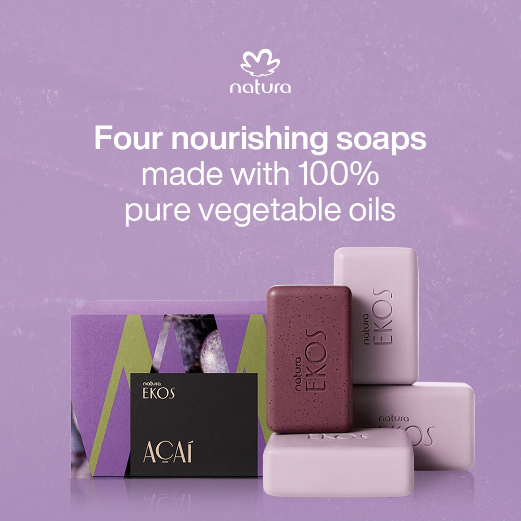Ekos Acai Creamy & Exfoliating Monopack Bar Soap 4X100g | Shopee Malaysia