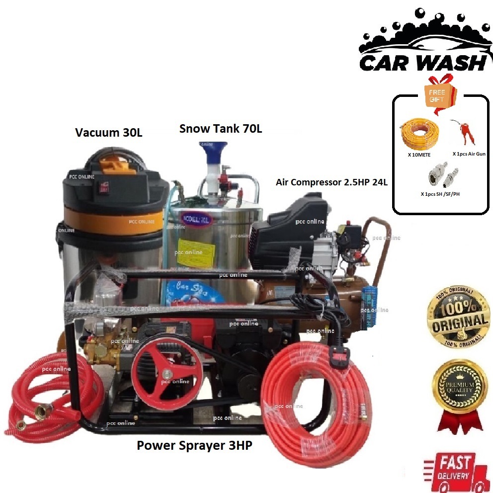 Car Wash Equitment Combo|Snow Wash Set | Set Cuci Kereta Combo (4 Item ...
