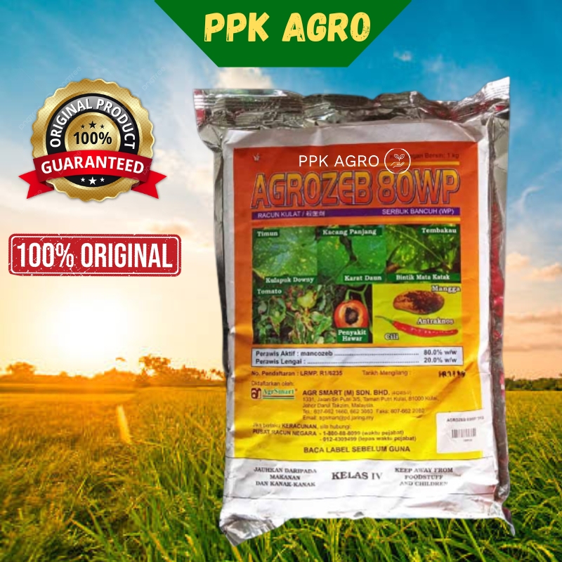 1KG Agrozeb 80WP Racun Kulat Mancozeb 80% /Dithane NT Cili Antraknos ...