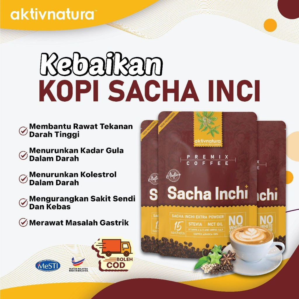 Aktivnatura Kopi Sacha Inchi Premium Plus MCT Oil Powder Untuk Penjagaan Sihat | Shopee Malaysia