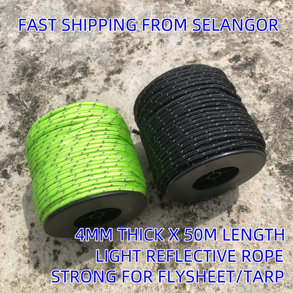 50M Camping Rope Tali Khemah Tali Flysheet Reflective Wind Rope Tent ...