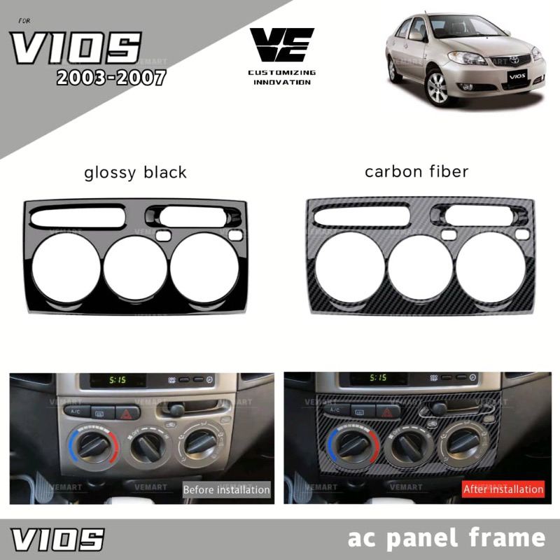 Vemart Toyota vios ncp42 2003-2007 car ac panel frame garnish interior ...