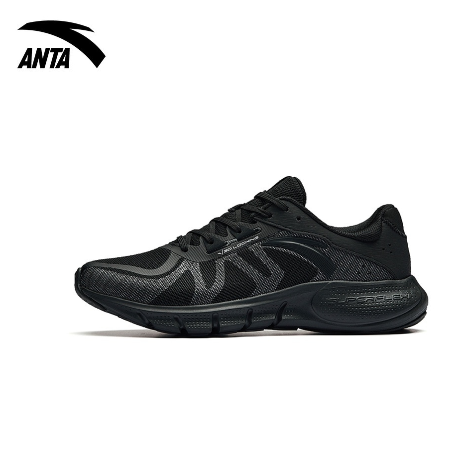 ANTA Men Superflexi Running Shoes - Black/Sandstorm Grey (Kasut Larian ...