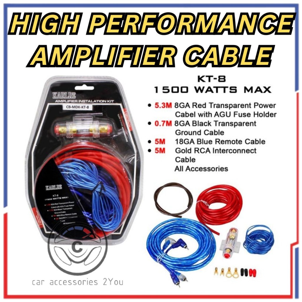 Car Audio Installation Kit Amplified Subwoofer Speaker Amp Kit ...