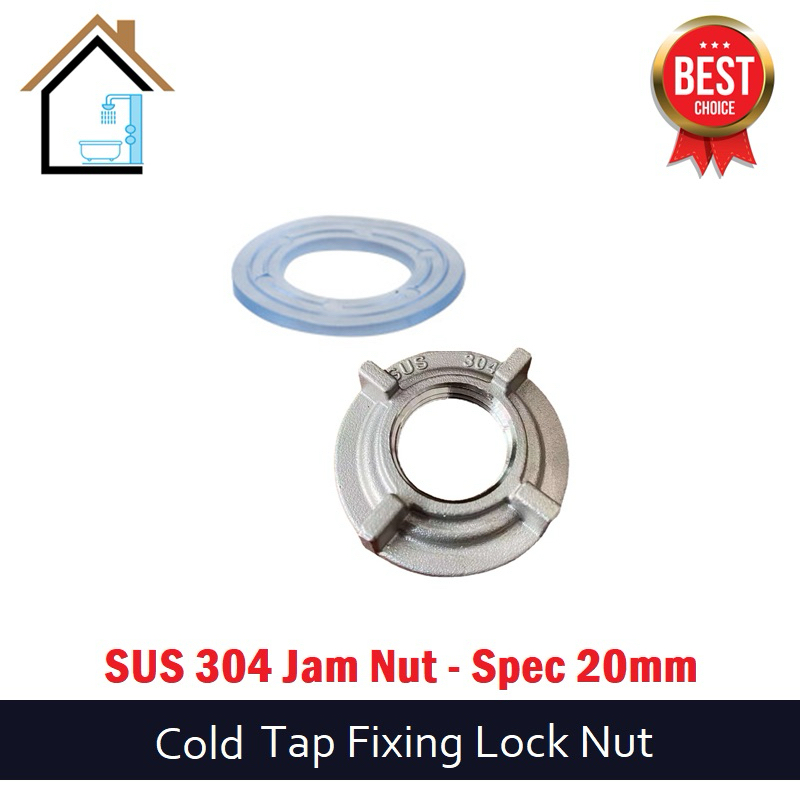 [Model:0001-S] 1/2"- 20mm SUS 304 Stainless Steel Jam Nut Lock Nut for ...