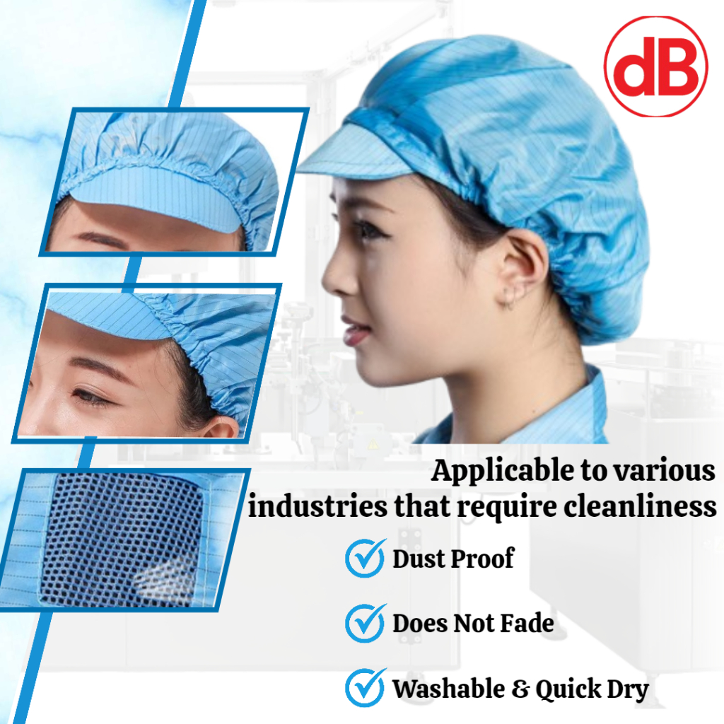 (Ready Stock) Cleanroom ESD Hat ( Blue, Green, White, Yellow ) | Shopee ...