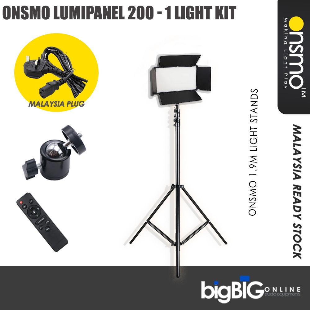 Onsmo Lumipanel 200 LED Portable Camera Light 3000K-6500K | Shopee Malaysia