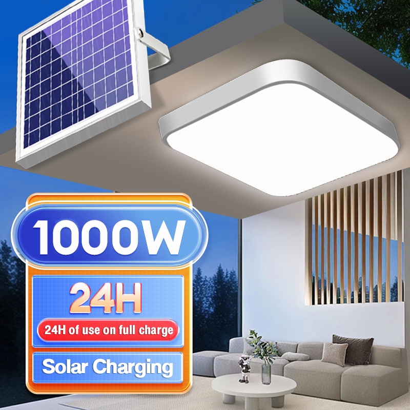 Solar Ceiling Light 1000W LED Indoor Lampu Solar Ceiling Lamp Remote ...