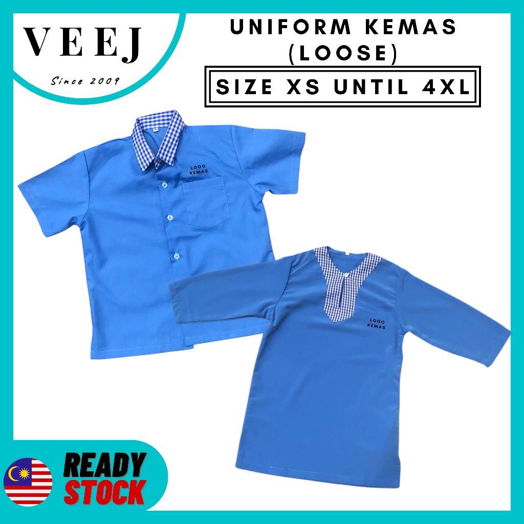 UNIFORM KEMAS LELAKI & PEREMPUAN I KAIN COTTON I PRA SEKOLAH I BAJU ...