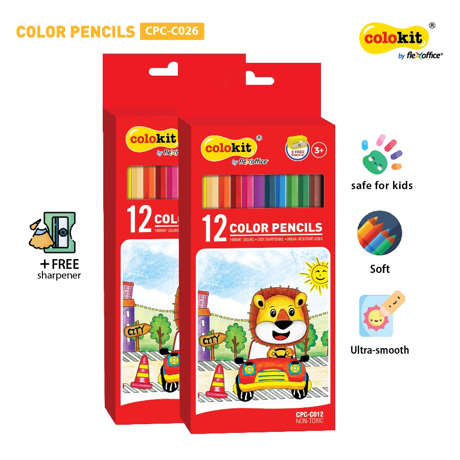 FlexOffice Colokit Colouring Pencils For (Set of 12) CPC-C026 | Shopee ...