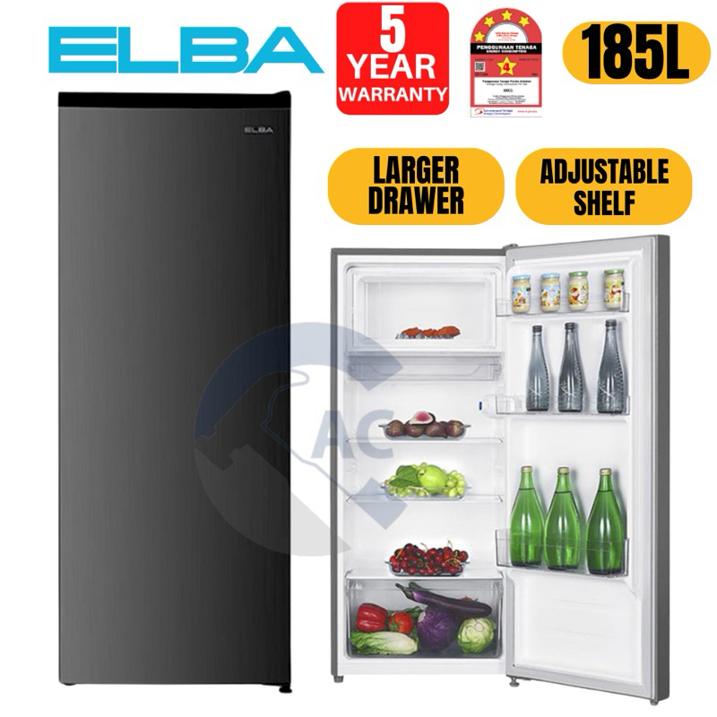 ELBA SINGLE DOOR FRIDGE 185L ER-N1854(SV) / PETI AIS/PETI SEJUK ...