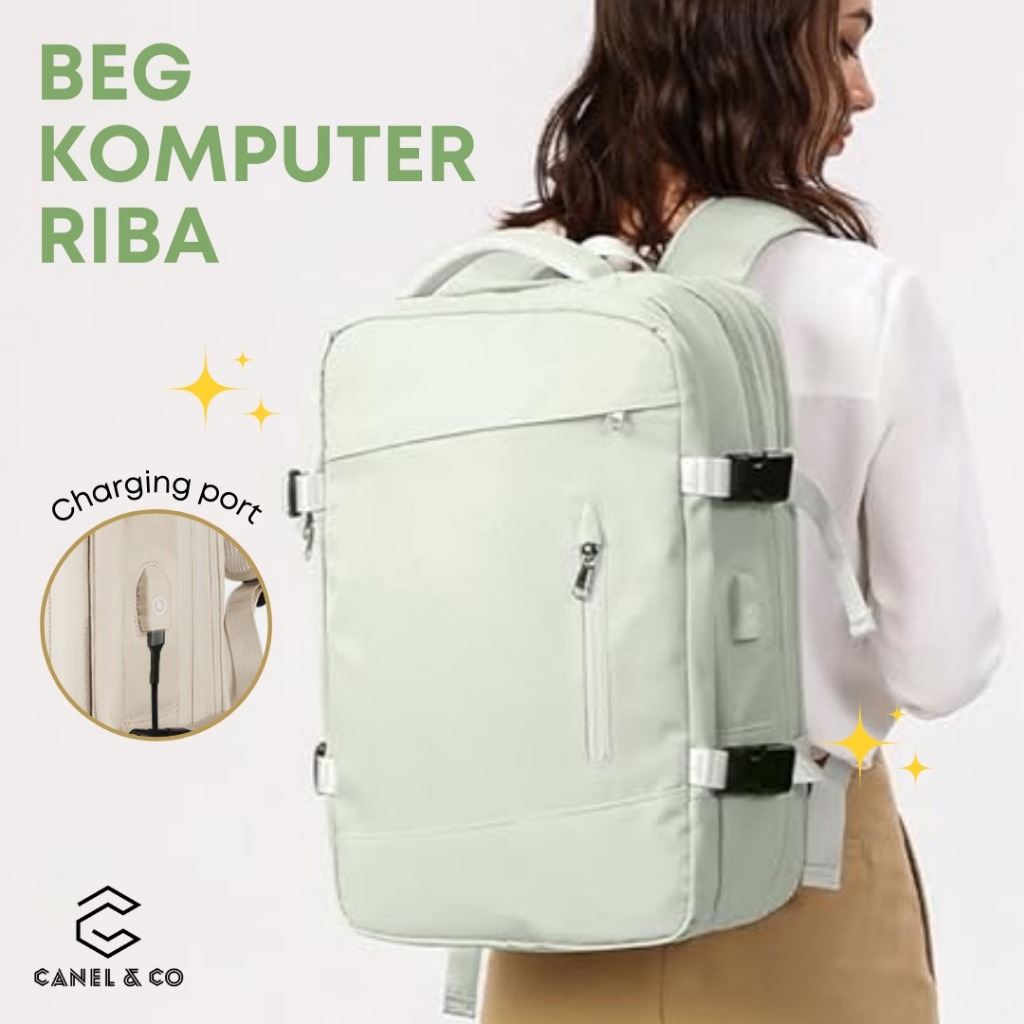 Premium Travel Laptop Multipurpose Backpack Beg Komputer Riba School ...