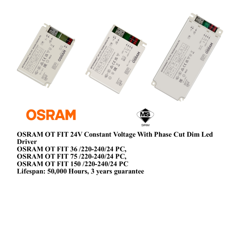 OSRAM CONSTANT VOLTAGE POWER SUPPLIES 24V WITH PHASE CUT DIM LED DRIVER ...