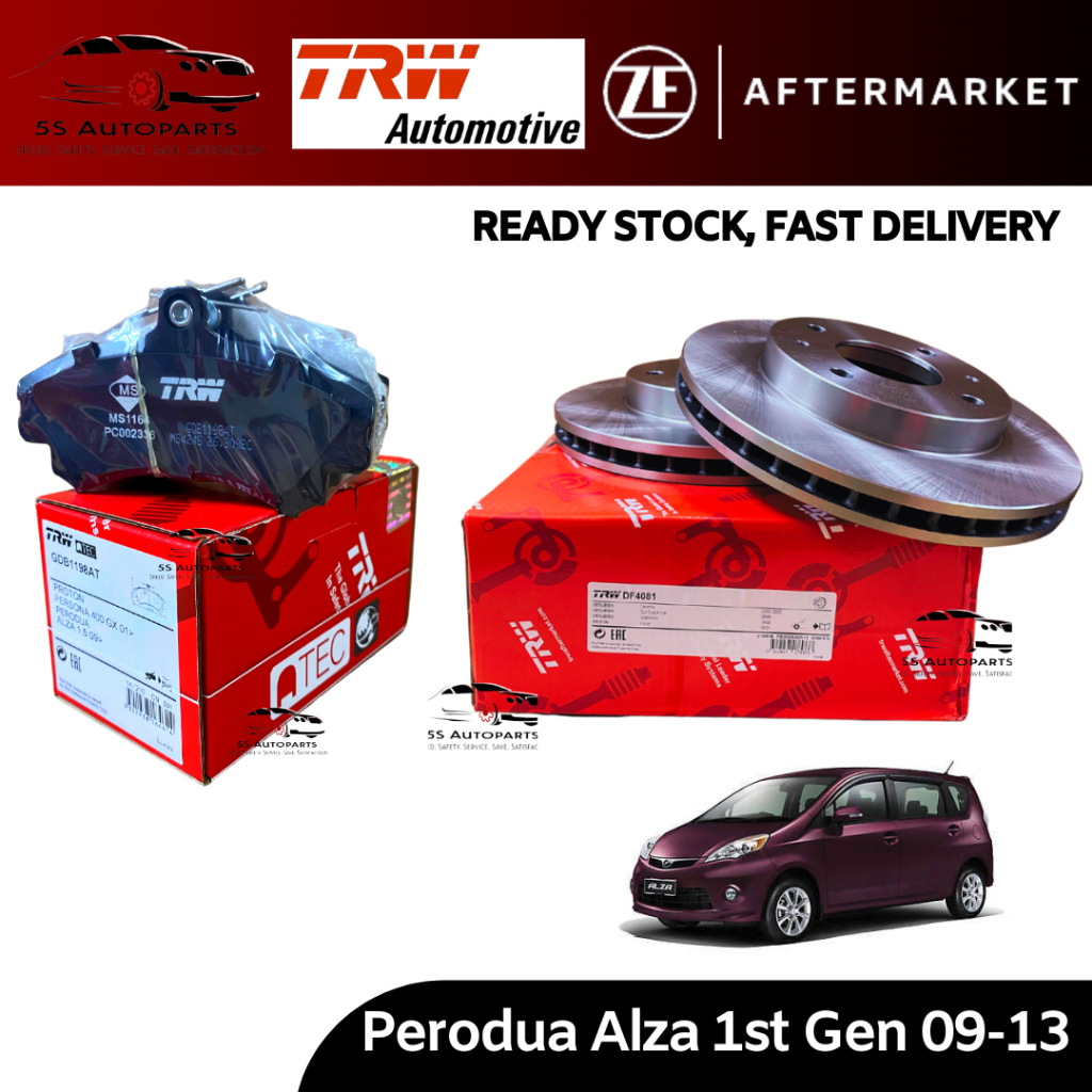 TRW Perodua Alza 1st Gen Facelift (2009-2013) Front (Depan) Disc Rotor ...
