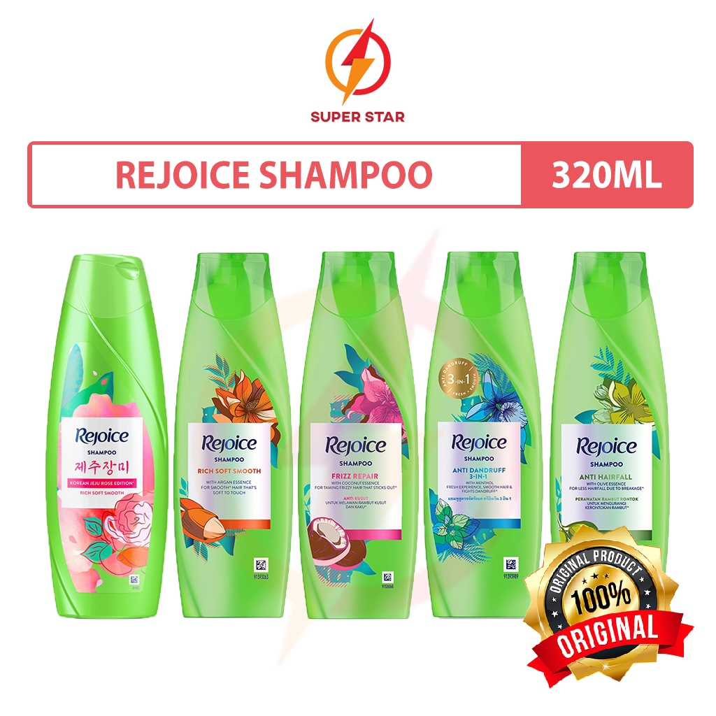 Rejoice Shampoo 320ml ( Rich Soft Smooth / Anti Dandruff / Frizz Repair / Anti Hairfall / Korean ...
