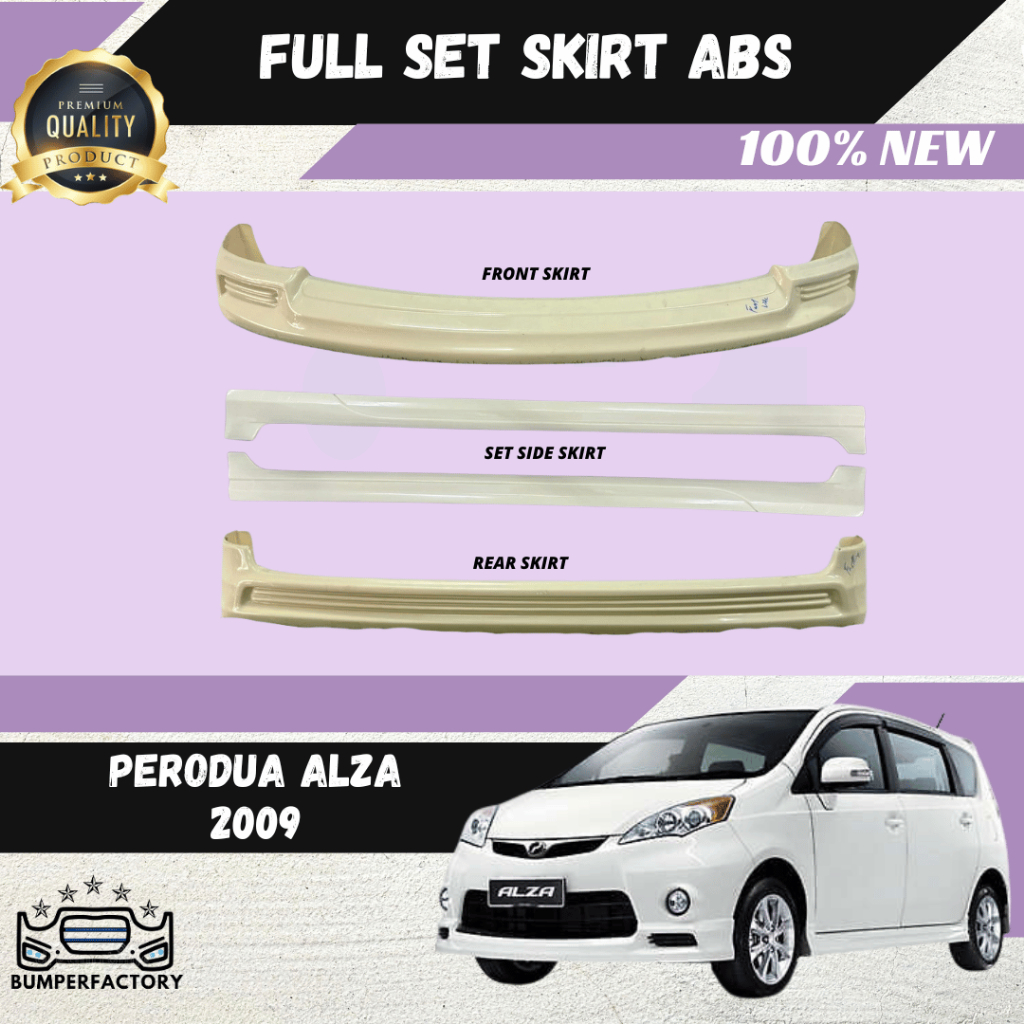 Perodua Alza 2009 Front Bumper Depan Skirt Abs Material Lips Skirting ...