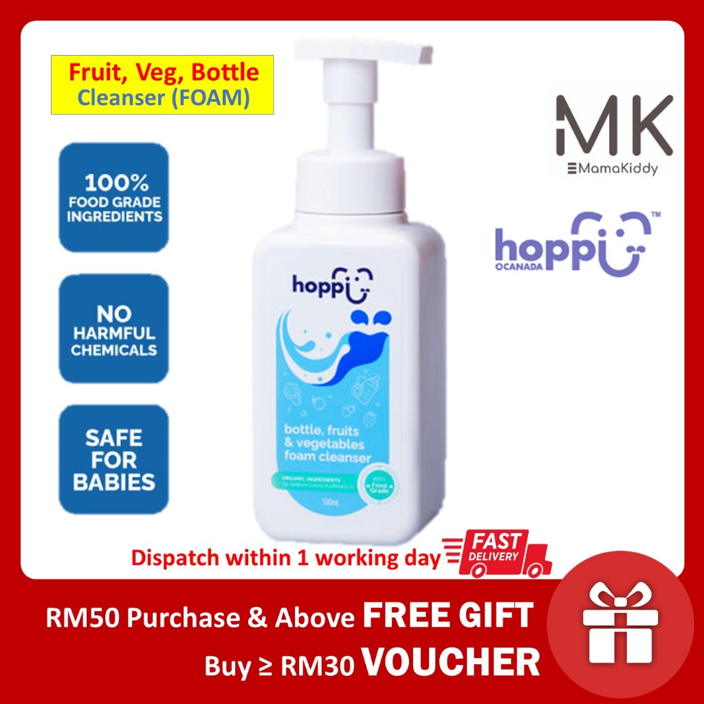 Hoppi Baby Bottle Cleanser Dish Vegetable Liquid Foam Soap -500ml Baby Safe Multi-purpose ...