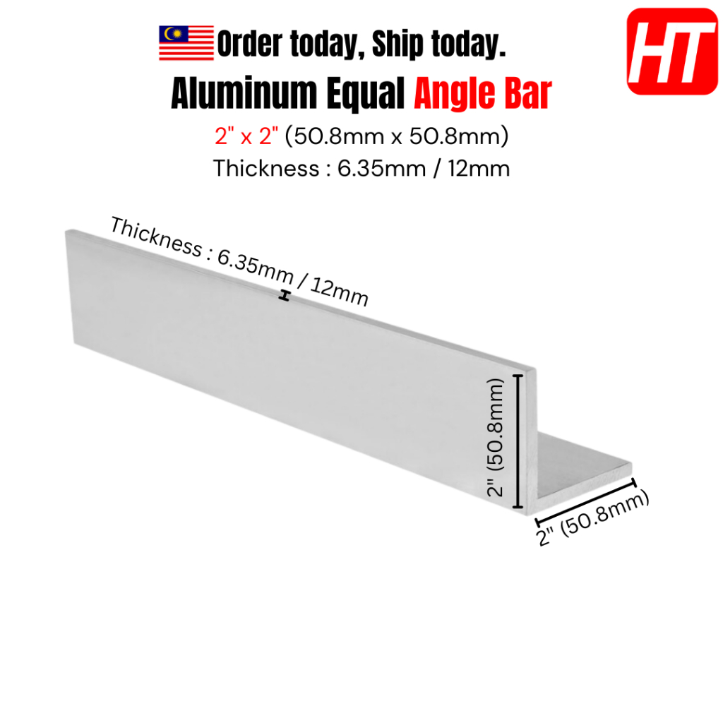 [2"x2"] Aluminum Equal Angle Bar / Aluminum Angle Corner L Shape ...