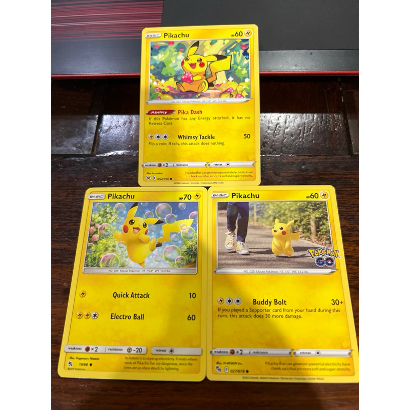 Pokemon Tcg - Pikachu 3 cards set | Shopee Malaysia