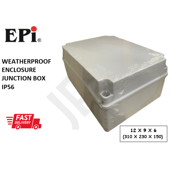 EPI 12X9X6 WEATHERPROOF IP56 PVC ENCLOSURE JUNCTION BOX (FOR AUTO GATE ...