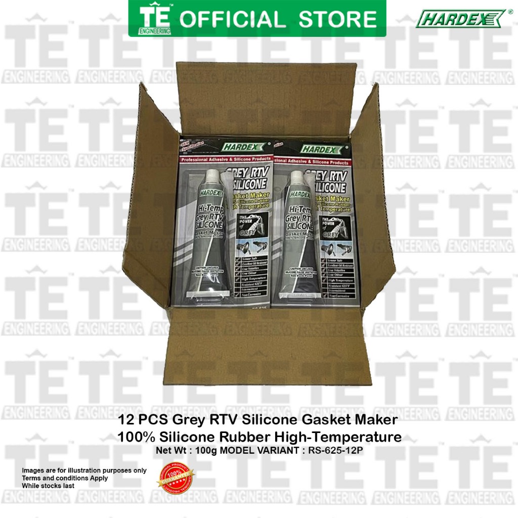 12PCS HARDEX Grey RTV Silicone Gasket Maker RS 625 ( 12pcs/ box ...