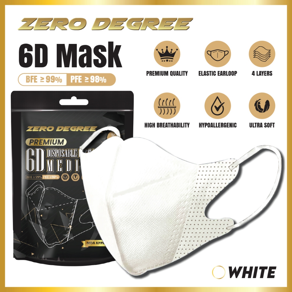 Zero Degree Mask Duckbill Mask Face Mask White 10pcs | Shopee Malaysia