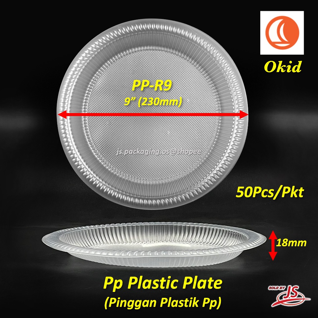 PP Plate Plastic Disposable Party Plate [50Pcs] Pinggan Pakai Buang 6 ...