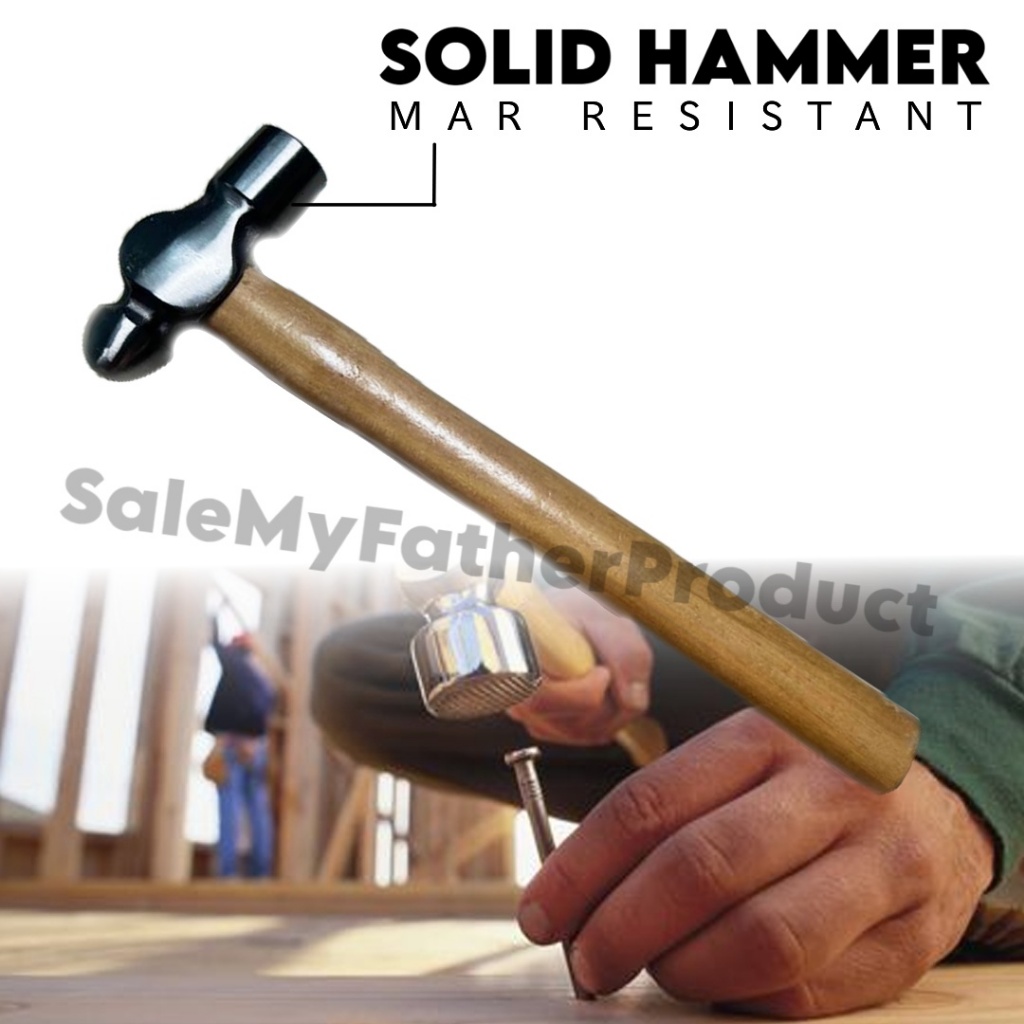 Solid Hammer 34cm Stainless Steel and Anticorrosion Wood Handle Hammer ...