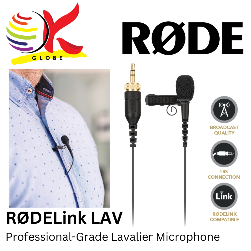 RODE RODELINK LAV PROFESSIONAL GRADE LAVALIER MICROPHONE WITH OMNIDIRECTIONAL POLAR PATTERN& 3 ...