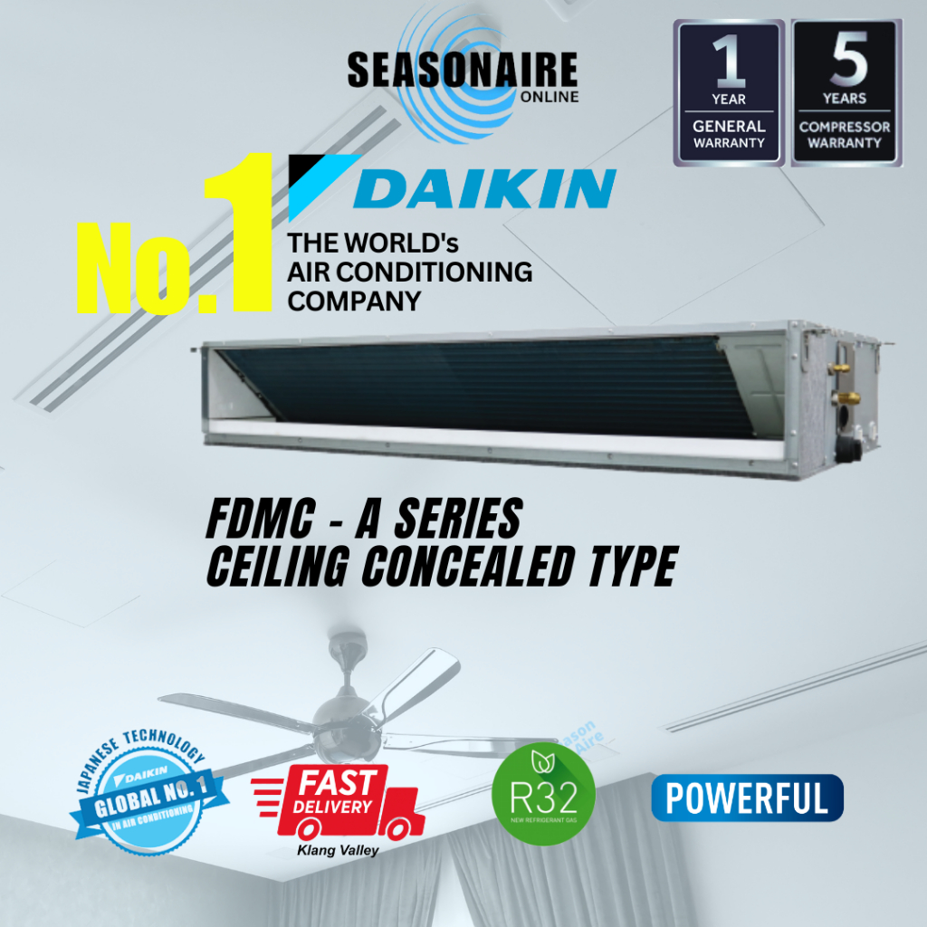DAIKIN CEILING CONCEALED NON INVERTER TYPE AIR COND R32 FDMC-SERIES | Shopee Malaysia