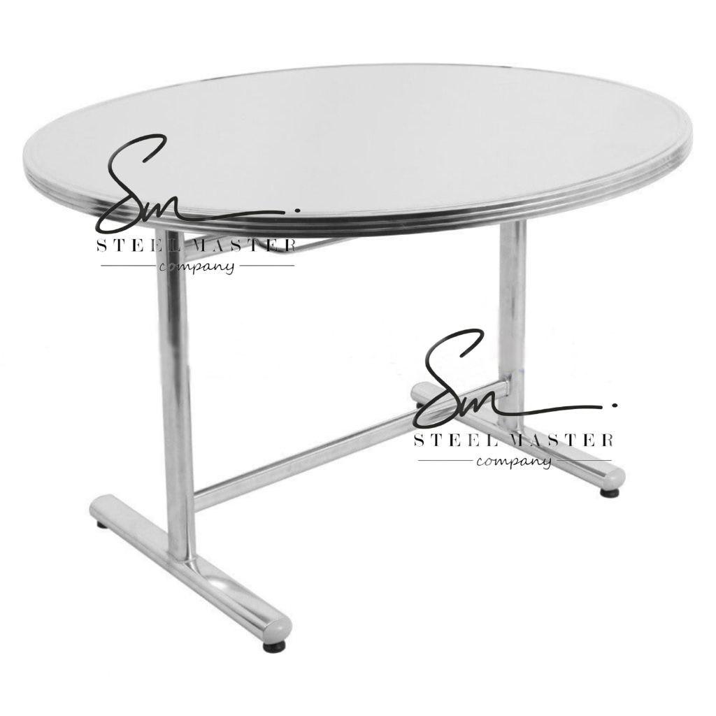 High Quality Stainless Steel Foldable Round Table with H Stand/Meja ...